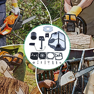 Adefol Air Filter with Carburetor Rebuild Kit Diaphragm Gasket Intake Manifold for Husqvarna 36 41 136 137 141 142 Gas Chainsaw