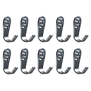 Deezio Bathroom Towel Hooks, Heavy Duty Wall Mounted Hooks, Stainless Steel Utility Hooks for Hanging Bath Towels Robes Coats Clothes Keys, Useful Home Storage Accessories(Pack of 10)