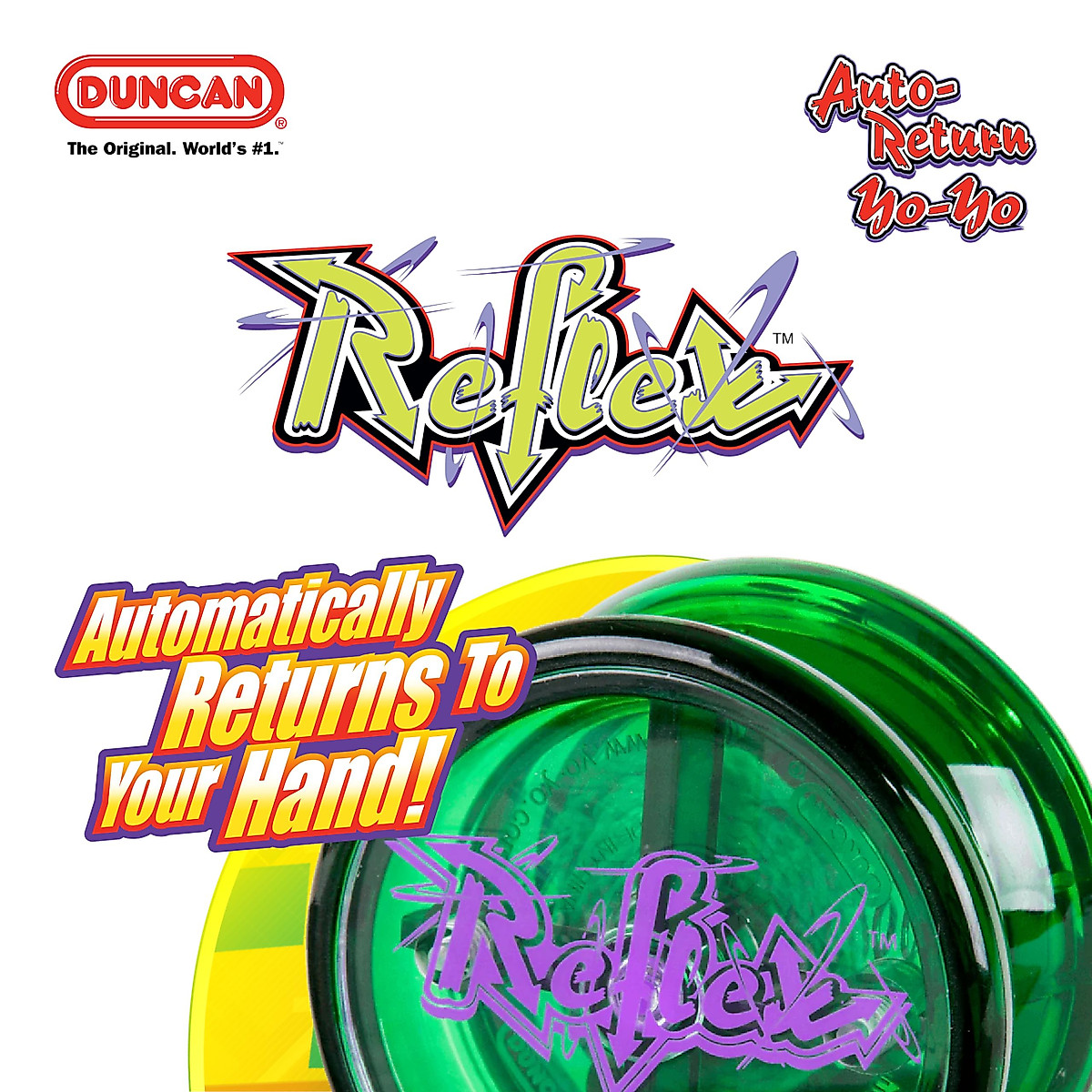 Duncan Toys Reflex Auto Return Yo-Yo, Beginner String Trick Yo-Yo, Green
