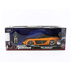 Jada Toys Fast & Furious 1:24 1995 Mazda RX-7 Widebody Die-cast Car w/Han's 2.75" Die-cast Figure, Toys for Kids and Adults