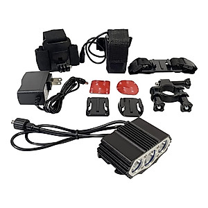 Night Owl Helmet Light Kit with 10pc GoPro Compatible Mount System, Powerful 3000 Lumen LED Riding Light Mount-Anywhere Motorcycle, Bicycle, Ski, Snowmobile, Dirt Bike & More - USA Based