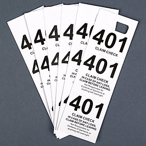 Winco Coat Checks, White, 500 Per Box