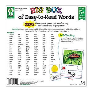 Key Education Big Box of Easy-To-Read Words Puzzles, Sight Words and Phonics Practice With Word and Photo Puzzle Pieces, Educational Games for Special Learners Ages 5+ (250 pc) , 1.5" x 2" - 2" x 2"