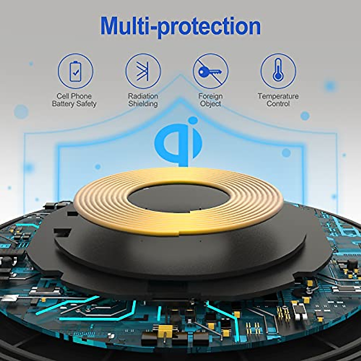 Wireless Charger, 15W Fast Wireless Charging Pad Compatible with iPhone 14/14 Plus/14 Pro/14 Pro Max/13/13 Mini/SE 2022/12/11/X/8,Samsung Galaxy S22/S21/S20,AirPods Pro 2(No AC Adapter)