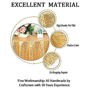 ShinyBeauty Sequin Tablecloth-Gold Sequin Table Overlay and Sequin Tablecloth/Linen for Wedding/Party/Event/Decoration-Gold (36inx36in) (Gold)