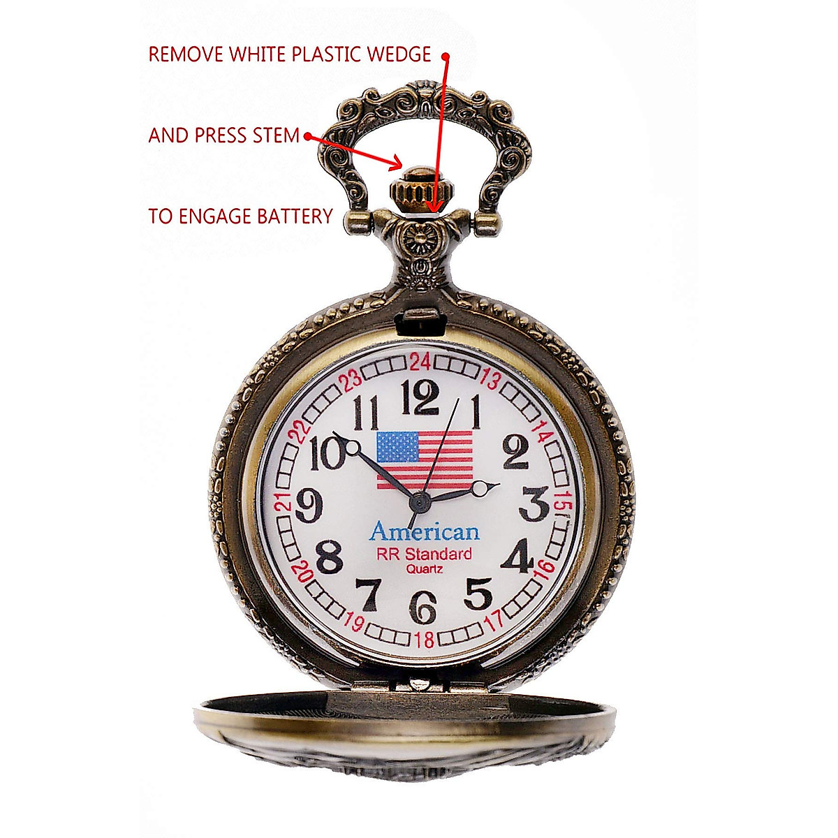 Pinnacle Awards Railroad Approved Railway Regulation Standard Train Pocket Watch 150th Spike Anniversary 4 Passenger Unit F40PH