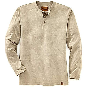 Venado Long Sleeve Shirts for Men – Flex Henley Shirts for Men Outdoor Wear (XX-Large Tall, Oatmeal)