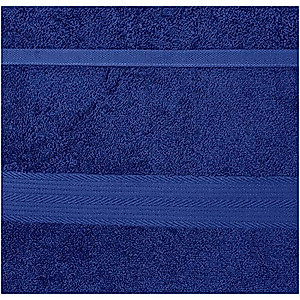 Amazon Basics Fade-Resistant Cotton Bath Sheet - 2-Pack, Navy Blue