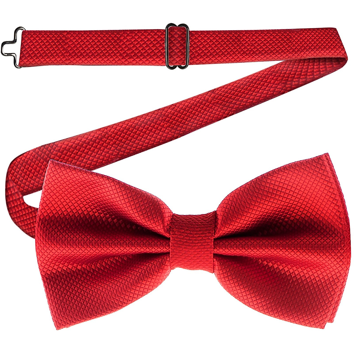 Man of Men Red Bow Tie, Red Bow Ties for Men - Pre-Tied Formal Tuxedo Bowtie - Adjustable Length - Huge Variety Colors Available (Red)