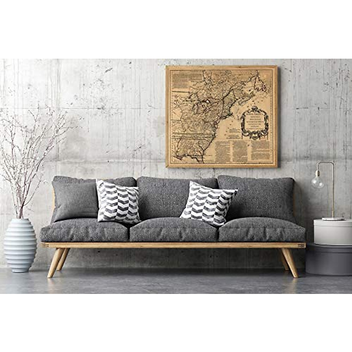 1755 Map| North America| North America Map Size: 22 inches x 24 inches |Fits 22x24 siz