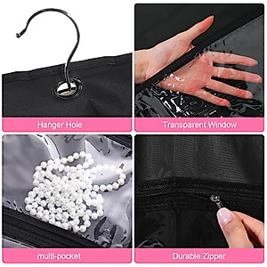 Paterr 10 Pcs 50 Inch Transparent Dance Costume Garment Bag Plastic Dance Garment Cover with Zippered Pocket Clothes Protectors for Hanging Clothes Dance Costume Organizer for Travel Storage(Black)