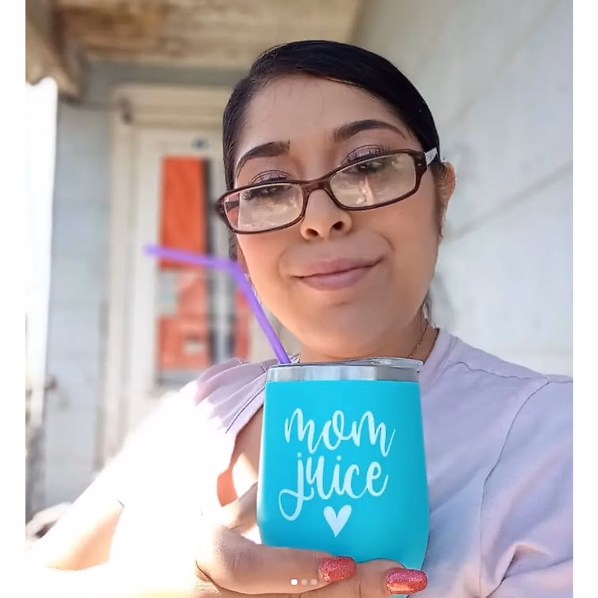 Mom Tumbler – Mom Juice Wine Tumbler - Mom Birthday Gifts - Mom Wine Glass - Gift ideas for Mom from Son, Daughter, Kids - Mothers Day Gifts - Funny Mom Gifts - Mom Cup