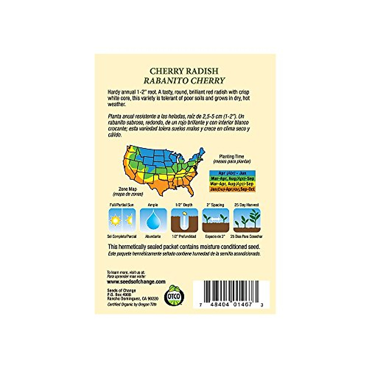 Seeds of Change 1467 Cherry Radish, Red