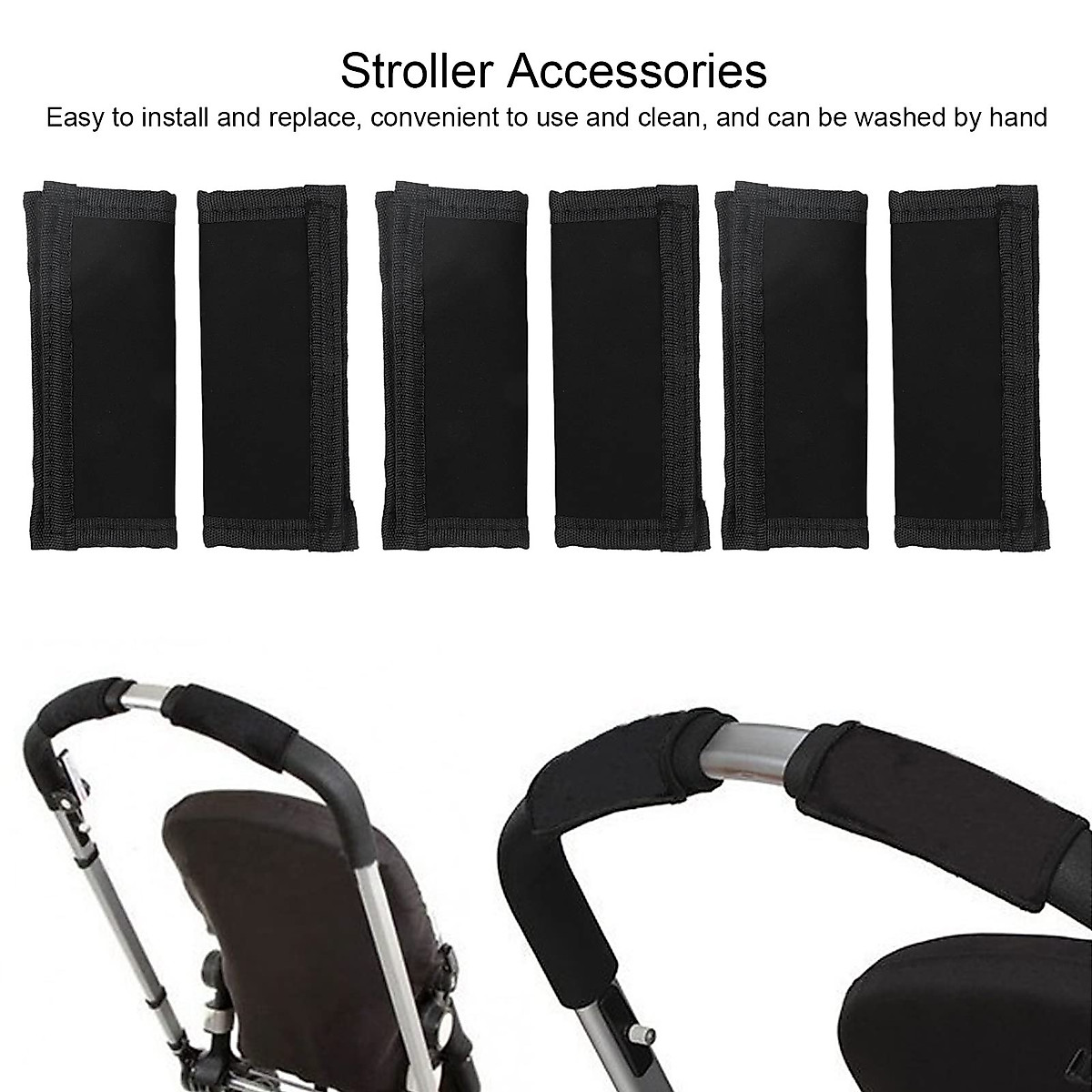 Pssopp Soft Wraps Car Seat Straps, Baby Stroller Handle Cover Baby Stroller Armrest Handle Sleeve Cover Car Seat Strap Shoulder Strap Covers