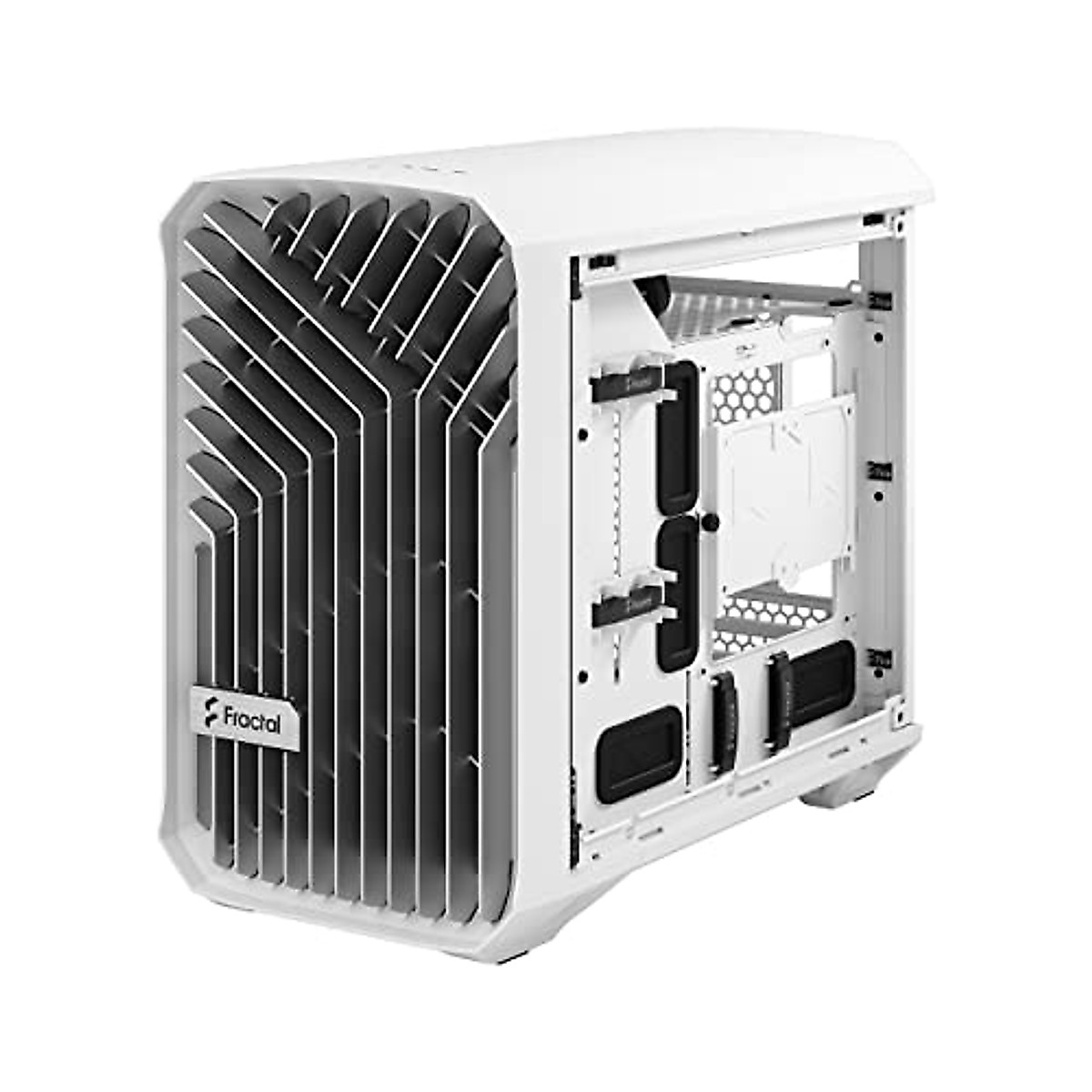 Fractal Design Torrent Nano White - Clear Tint Tempered Glass Side Panel - Open Grille for Maximum air Intake - 180mm PWM Fan Included - Type C - mITX Airflow Mini Tower PC Gaming Case