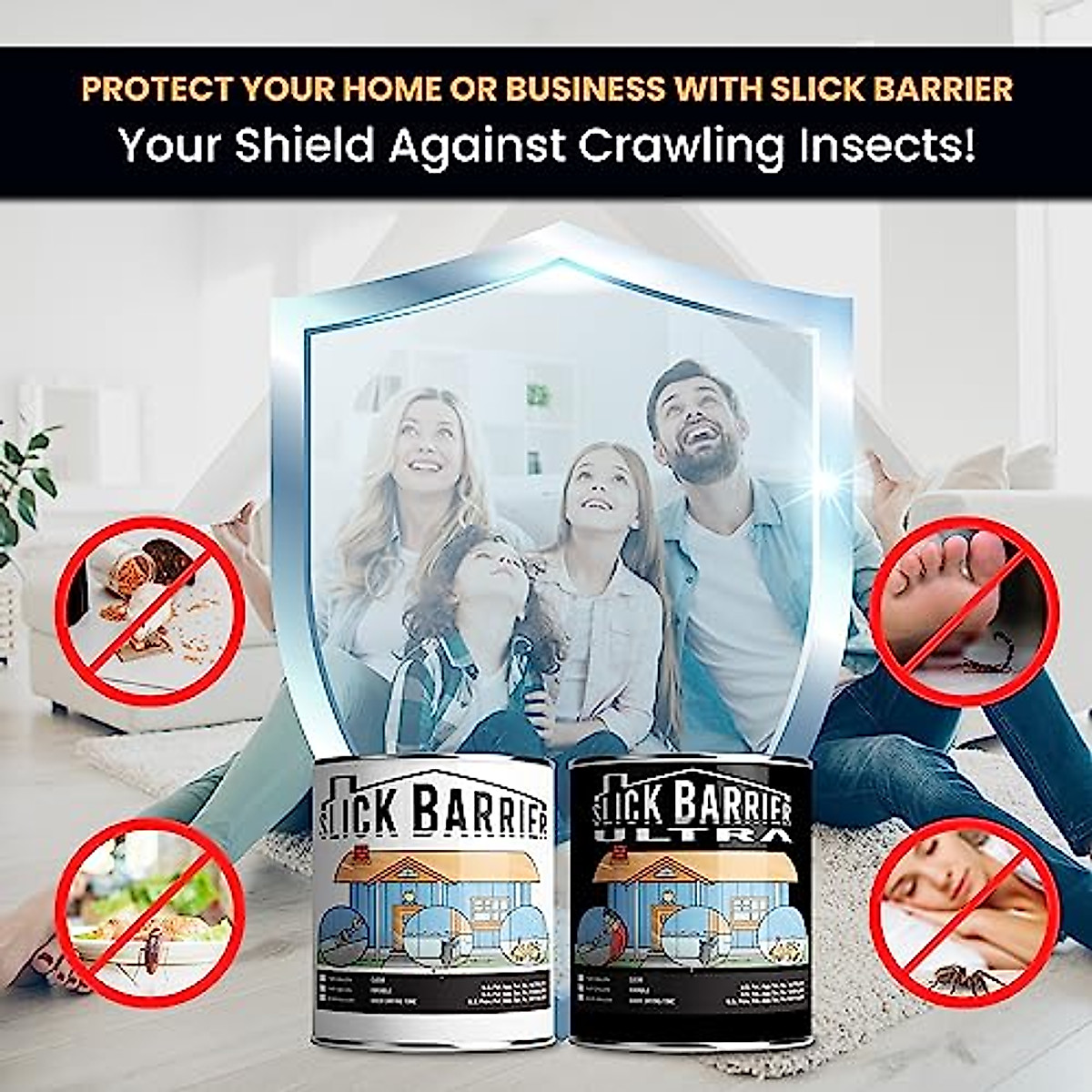 Slick Barrier Home Kit - Ultimate Pest Control Solution for Crawling Insects, Rodents & Squirrels - Water-Based & Solvent-Based Coatings - Durable & Long-Lasting - Easy Application - Ample Coverage