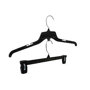 HangOn Combo Set Recycled Plastic Shirt & Pants Hangers, 19 Inch & 14 Inch, Black, 30 Pack