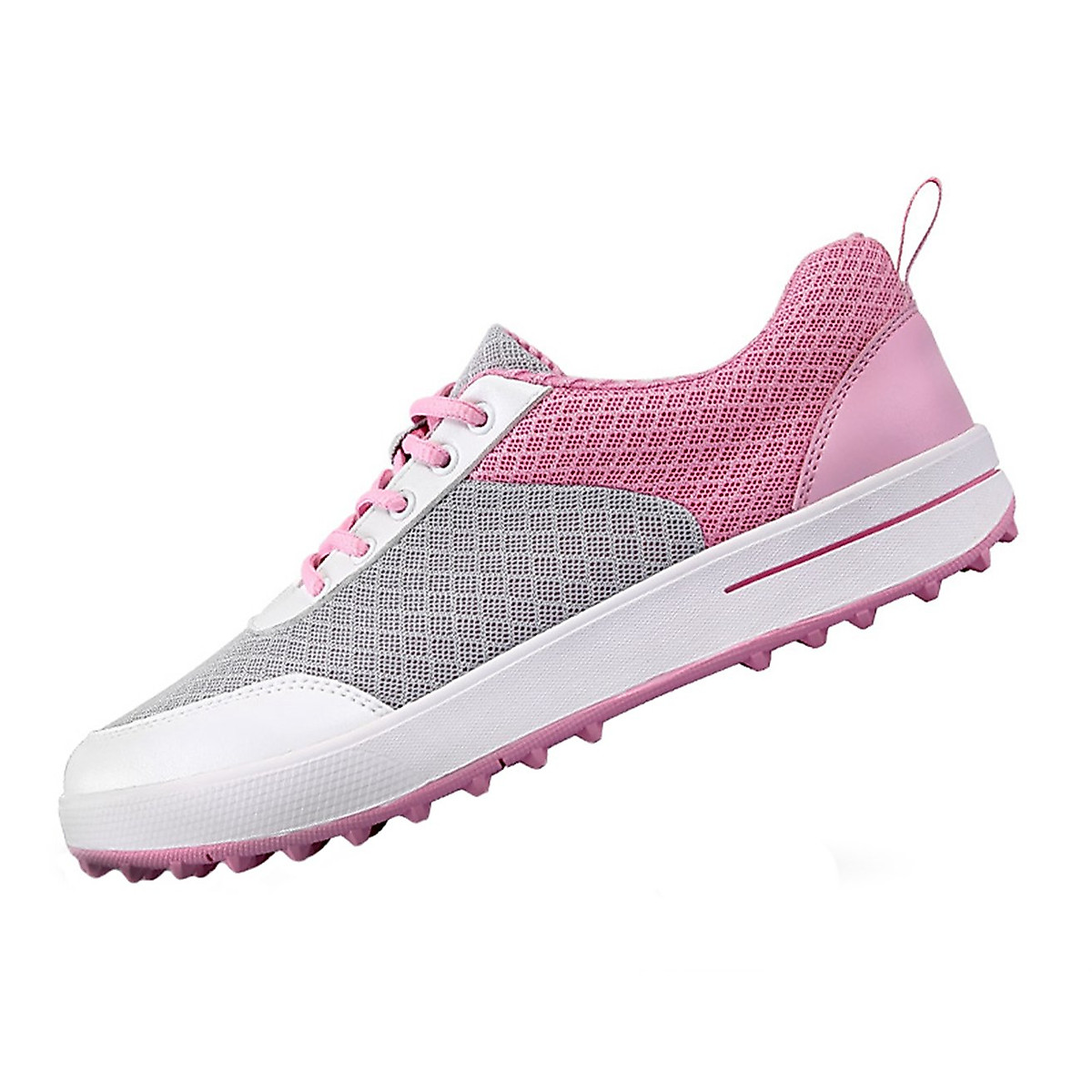 Ladies Breathable Spikeless Golf Shoes for Women, Lightweight Mesh Casual Walking Sneakers Shoes Pink