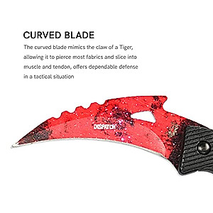 Dispatch Karambit Knife Fixed Blade Tactical Camping Tool, Outdoor Hunting Knife with Sheath and Cord, Suitable for Hiking, Adventure, Survival, Collection