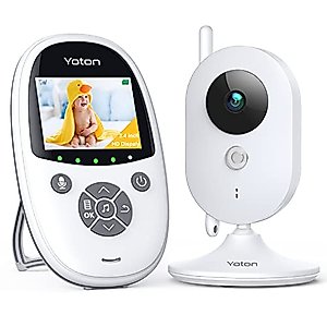 YOTON Portable 2.4" Baby Monitor YB01 with Camera and Audio, Auto Night Vision, 2-Way Talk,Temperature Monitor and 8 Lullabies VOX Mode,for Pet,Plug & Play