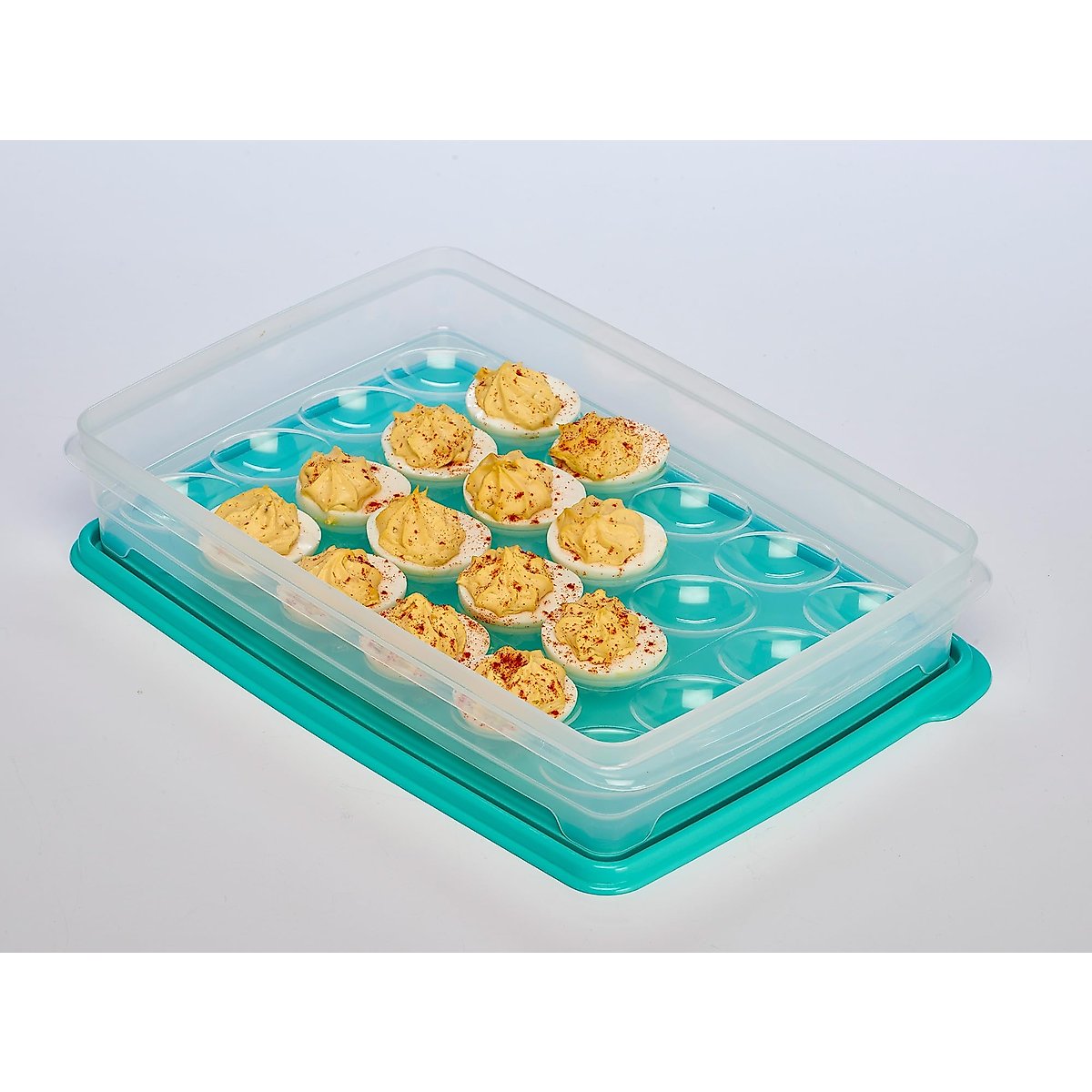 Buddeez [Made in USA] Deviled Egg Carrier with Lid | Deviled Egg Tray with Lid | Deviled Egg Container(s) are Stackable and hold 24-Eggs
