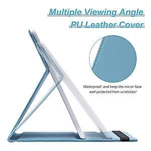 Travel Mirror with Light and Round 10X 20X Magnifying Mirror, PU Leather Travel Makeup Mirror with 3 Light Settings, Portable LED Lighted Makeup Mirror of 8 * 5.5inch, with 2000mAh (Set-Blue)