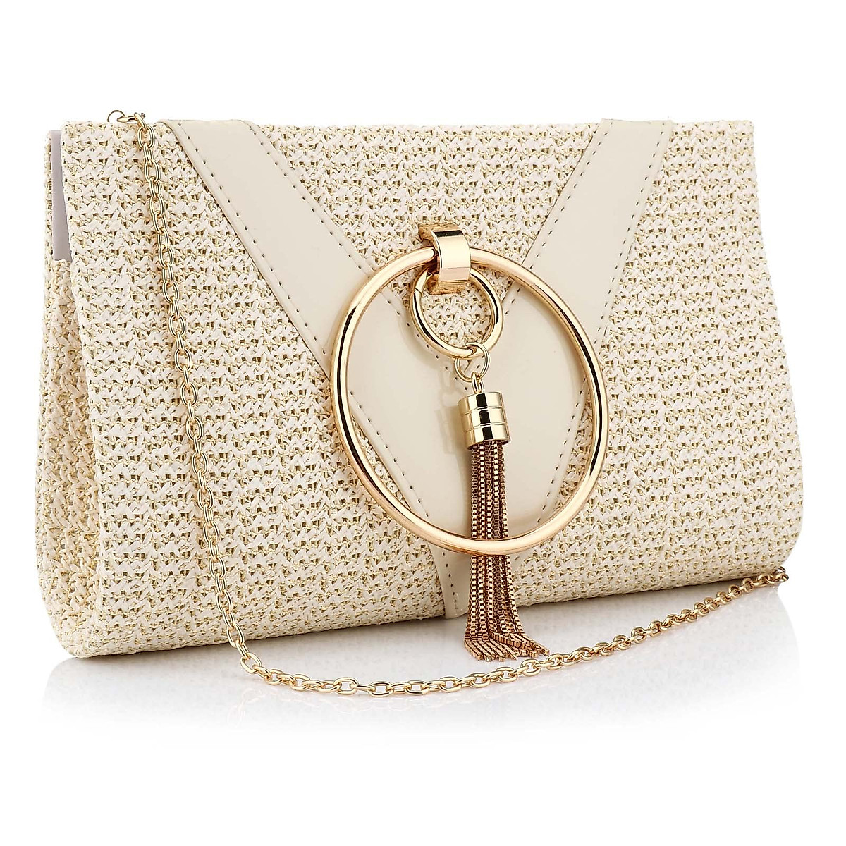 Women Straw Bag Crossbody Clutch Evening Clutch Purse Beach Shoulder Handbag