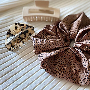 Kristin Ess The Oversized Satin Scrunchie, Cheetah (Pack-1)
