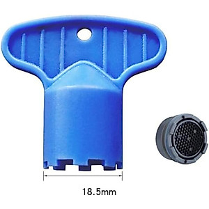 5 Pcs Blue 2.2GPM Cache Faucet Aerator Key with 5 Pieces Faucet Aerator Removal Wrench Tool Kitchen Sink Aerators Practical Design, As shown