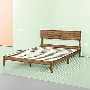 ZINUS Julia Wood Platform Bed Frame / Solid Wood Foundation with Wood Slat Support / No Box Spring Needed / Easy Assembly, Queen