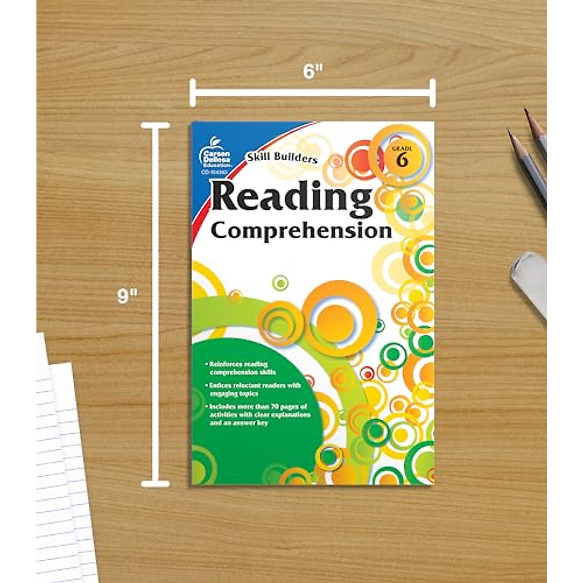 Carson Dellosa Skill Builders Reading Comprehension Grade 6 Workbook, Middle School Reading Passages and Vocabulary Builder for Kids Ages 11-12, 6th Grade Reading Comprehension Workbook