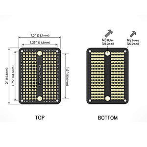ElectroCookie Mini PCB Prototype Board Solderable Breadboard for DIY Electronics, Compatible for Mini Arduino Soldering Projects, Gold-Plated (50 Pack, Black)