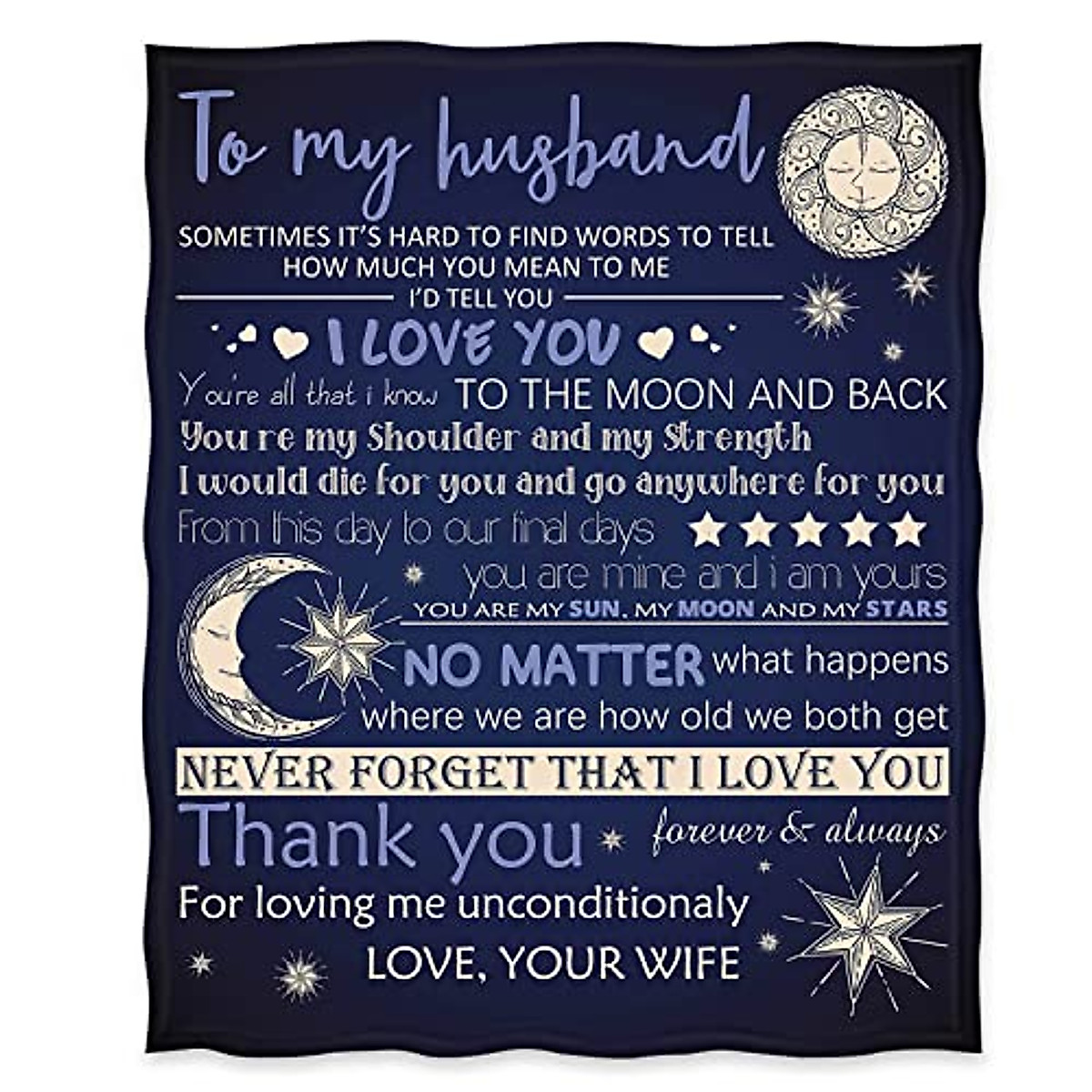 Jekeno Throw Blanket Gifts to My Husband Blanket Gifts for Husband, Bedding Sofa Couch Decor Present for Valentine's Day Anniversary Birthday from Wife 50"x60"