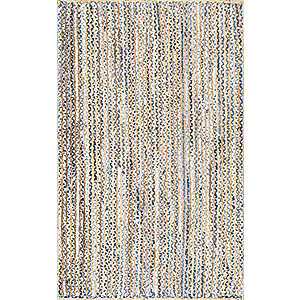 nuLOOM Dara Striped Jute Runner Rug, 2 ft 6 in x 8 ft, Blue