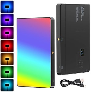 ULANZI LT003 RGB Video Light, 15W Portable LED Panel with 2100 Lumens, 10" Video Light Dimmable 2500K-9000K, Built-in 8000mAh Battery and USB Charger, CRI>95 for DSLR Camera Video Photography