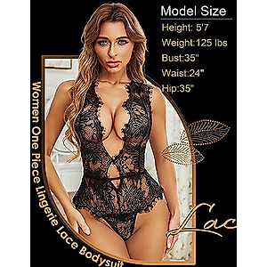 Avidlove Women One Piece Lingerie Lace Bodysuit Deep V Teddy Mini Babydoll Fairy Costumes