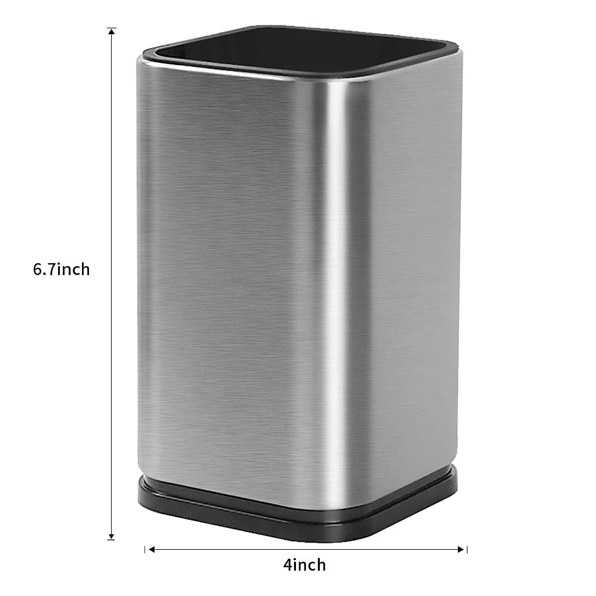 Stainless Steel Kitchen Utensil Holder for Countertop Large Utensil Caddy Organizer Rust Proof & Weighted Base for Stability, Rectangle Utensil Organizer, Cooking Utensil Holder Crock for All Kitchens