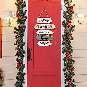 Wall Art for Living Room, 5 pieces Wooden Family Signs for Home Decor, Farmhouse Wall Signs, Rustic Porch Home Sign Housewarming Gifts Hanging Decor