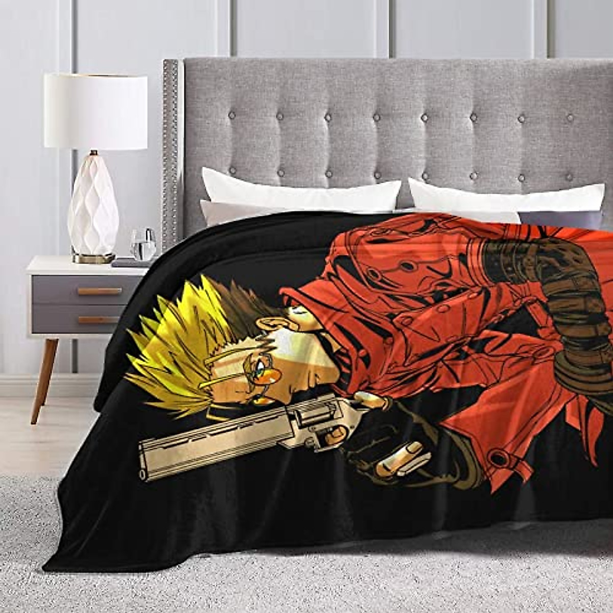 Trigun VASH The Stampede Soft Flannel Fleece Blanket Plush Fuzzy Throw Blankets for Bed Couch Living Room 60"x50"