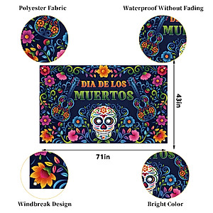 Dia De Los Muertos Backdrop for Photography Day of The Dead Banner Mexican Fiesta Sugar Skull Decorations and Supplies for Home Altar Ofrenda