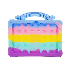 LUSTAM Pop it Case for All New Amazon Fire HD 8 and HD 8 Plus Tablet (8" 10 Generation, 2020 Release), Fidget Poppers Pop its Poppet Foldable Kickstand Silicone Handle Kids Friendly Protective Case