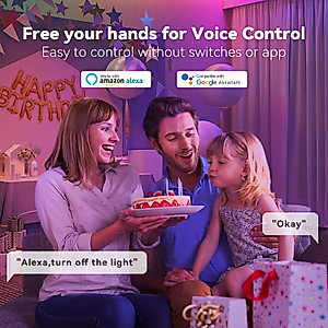 TJOY 6 Pack Smart Light Bulbs, Bluetooth WiFi Led Bulb Work with Alexa&Google Assistant, RGB Color Changing Bulbs, Music Sync, 9W(60W Equivalent), A19 E26 800LM, 2.4Ghz WiFi only