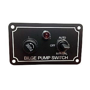 Pactrade Marine Boat Bilge Pump Switch Aluminum Plate 3 Way Auto Off Manual Spring Return