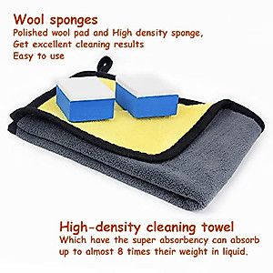 2PCS Car Glass Oil Film Cleaner 240g with Microfiber Towel and Sponge,Glass Film Removal Paste,Car Windshield Oil Film Cleaner for Auto and Home Eliminates Coatings to Restore Glass to Clear