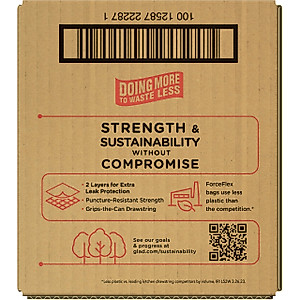 GLAD ForceFlex Tall Drawstring Trash Bags, 13 Gallon White Trash Bags for Tall Kitchen Trash Can, Unscented Leak Protection Bags, 120 Count - Packaging May Vary