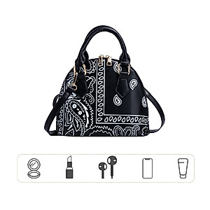 U Scinan Patent Leather Top Handle Tote Bag Mini Zip Around Dome Shoulder Bag Shell Shape Cross Body Handbag Purse Satchel