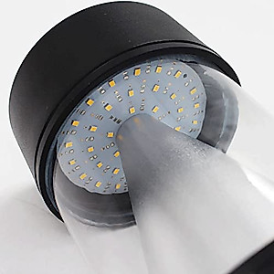 XADMIN Outdoor Black Cylindrical LED Post Light Modern Minimalist Post Cap Light Waterproof Door Post Light 1 Light Fence Garden Landscape Lawn Outside Post Light