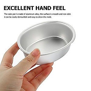 Kichvoe Bread Loaf Pan Oval Shape Cake Pan 4pcs Non-stick Aluminum Alloy Cheese Cake Mold Breads Loaf Pans Loaf Baking Tray Bakeware Kitchen Cooking Baking Tool Cake Stencils