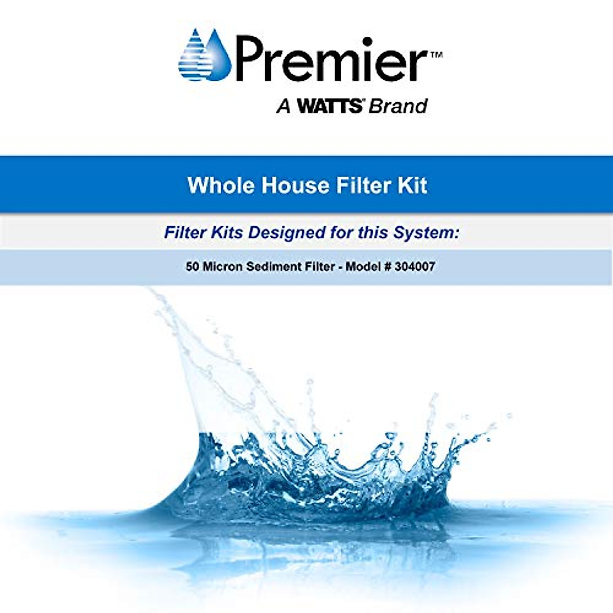 Watts Premier WHT WH-LD Whole House 50-Micron Sediment Water Filtration Kit, White