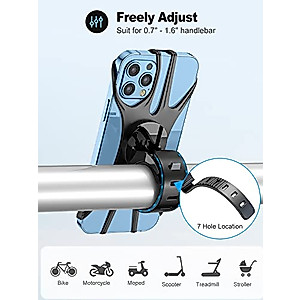 iBytoc Bike Phone Mount, [360°Rotation Shockproof] Bicycle Phone Holder, Universal Silicone Motorcycle Phone Mount Compatible with iPhone 14 13 12 11 Pro Max, More 4.0"-6.7" Phone